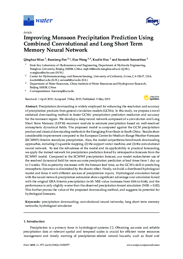 (PDF) Improving Monsoon Precipitation Prediction Using Combined Convolutional and Long Short ...