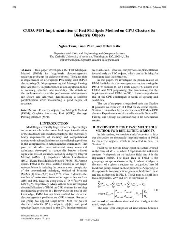 (PDF) CUDA-MPI Implementation of Fast Multipole Method on GPU Clusters ...