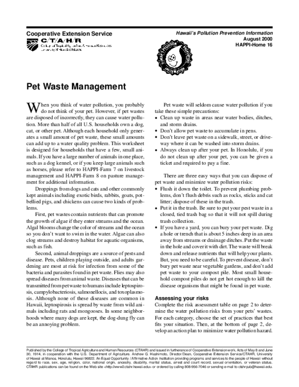 (PDF) Pet Waste Management