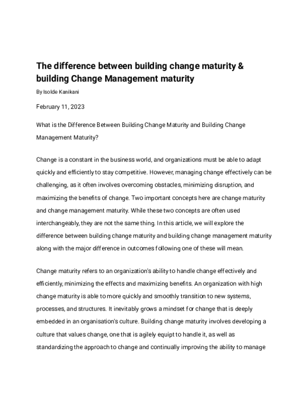 (PDF) The difference between building change maturity & building Change ...