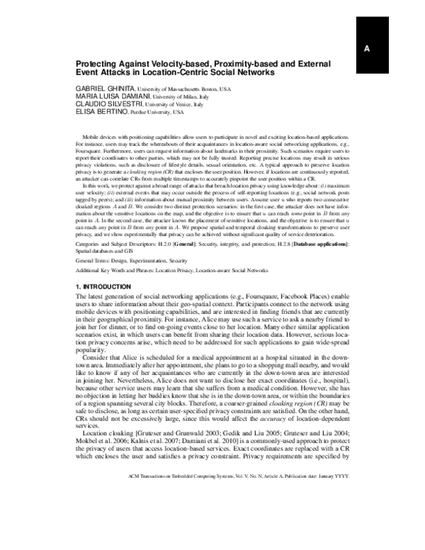 (PDF) Protecting Against Velocity-Based, Proximity-Based, and External Event Attacks in Location ...