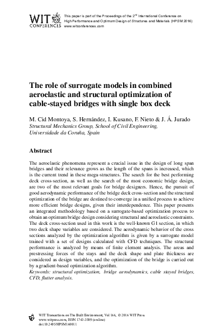 (PDF) The role of surrogate models in combined aeroelastic and structural optimization of cable ...