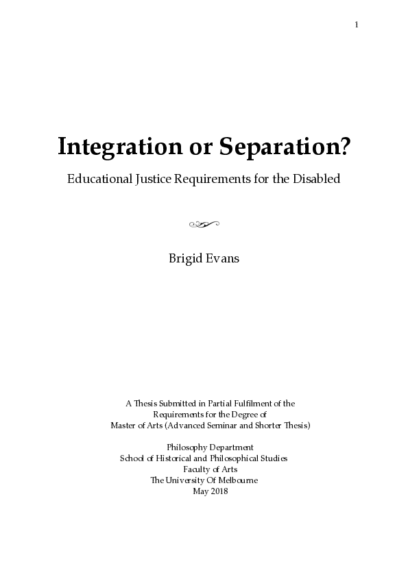 (PDF) Integration or separation? Educational justice requirements for ...