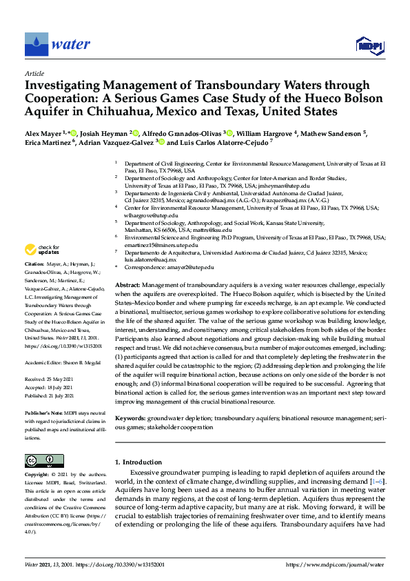 (PDF) Investigating Management of Transboundary Waters through ...