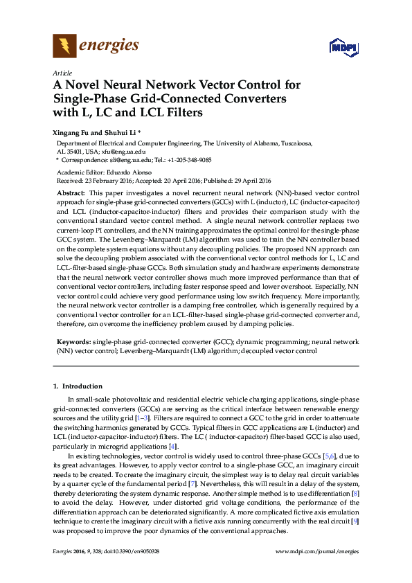 (PDF) NN-Based Vector Control for Single-Phase GCCs