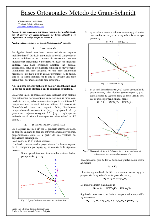 (PDF) Orthogonal Bases Gram-Schmidt Method (MATLAB CODE)