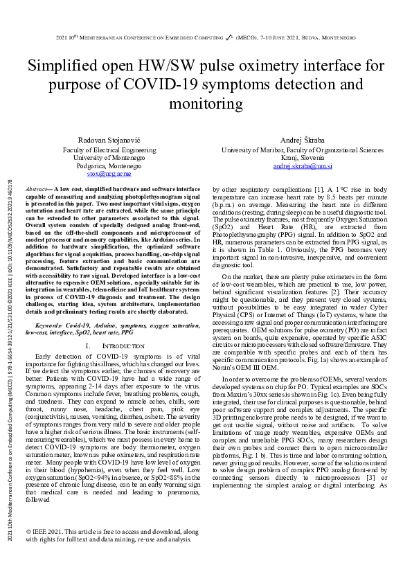 (PDF) Simplified open HW /SW pulse oximetry interface for purpose of ...