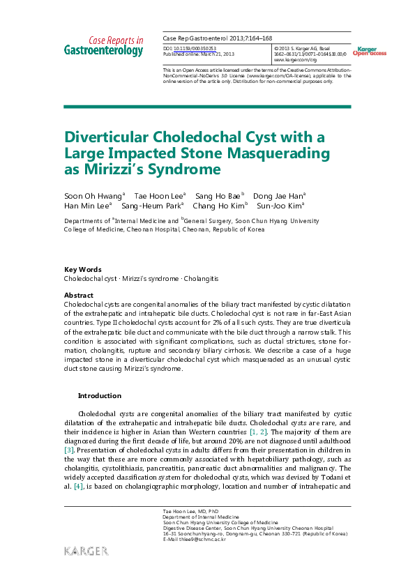 (PDF) Diverticular Choledochal Cyst with a Large Impacted Stone ...