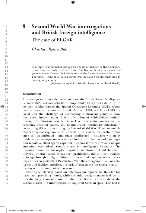 (PDF) Second World War interrogations and British foreign intelligence ...