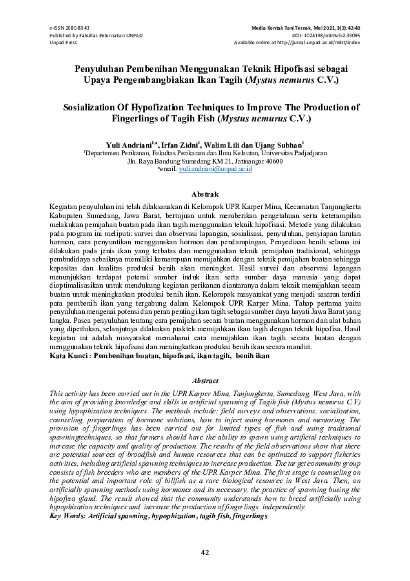 (PDF) PEMBENIHAN MENGGUNAKAN TEKNIK HIPOFISASI SEBAGAI UPAYA ...