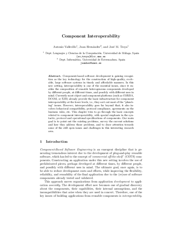 (PDF) Component interoperability