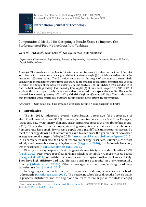 Computational Method for Designing a Nozzle Shape to Improve the ... Computational Method for Designing a Nozzle Shape to Improve the ...