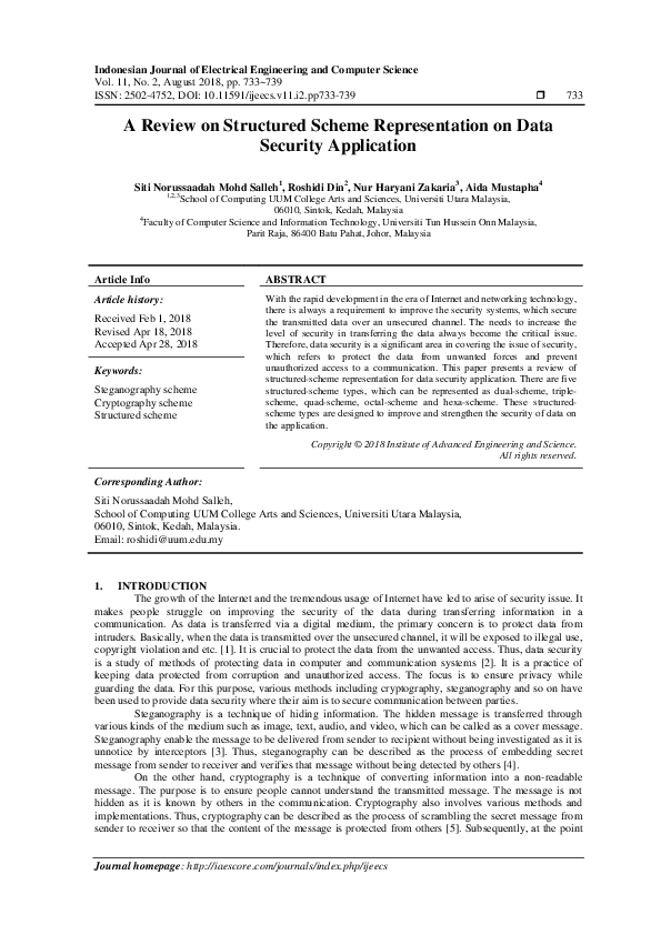 (PDF) A Review on Structured Scheme Representation on Data Security Application