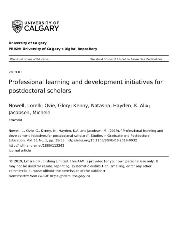 (PDF) Professional learning and development initiatives for ...