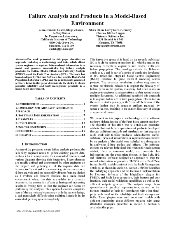 (PDF) Failure analysis and products in a model-based environment