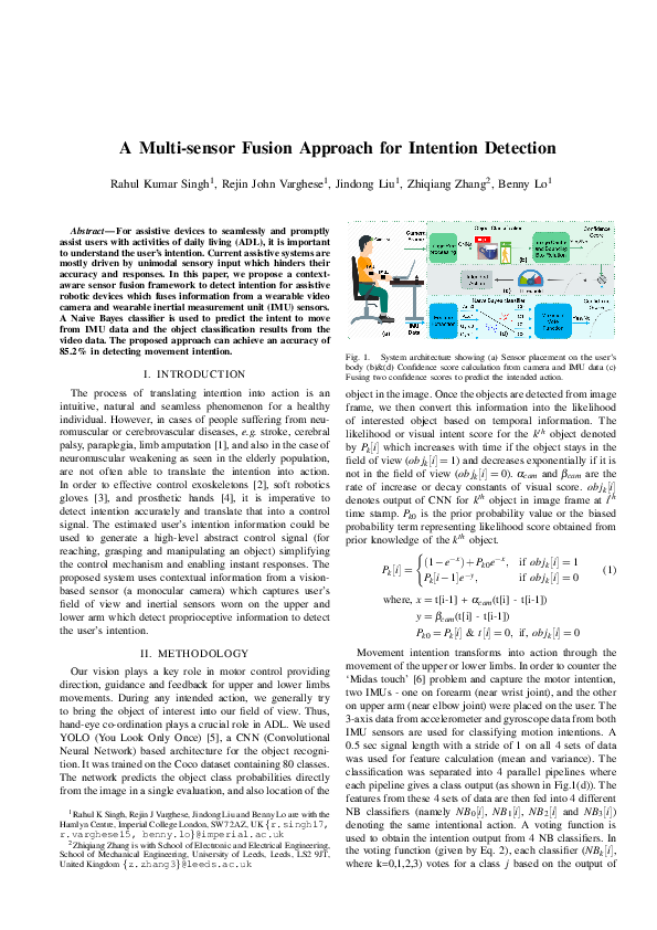 (PDF) A Multi-sensor Fusion Approach for Intention Detection | Rahul ...