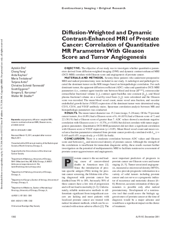 (PDF) Diffusion-Weighted and Dynamic Contrast-Enhanced MRI of Prostate ...