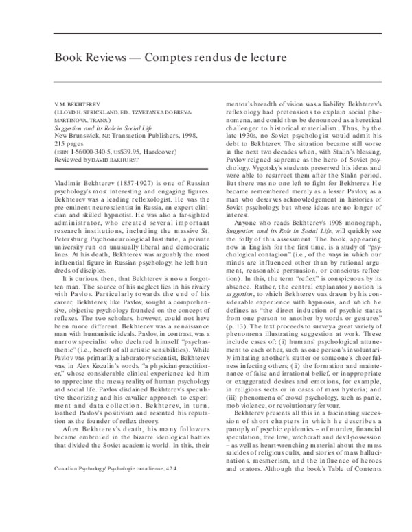 (PDF) Review of Suggestion and its role in social life