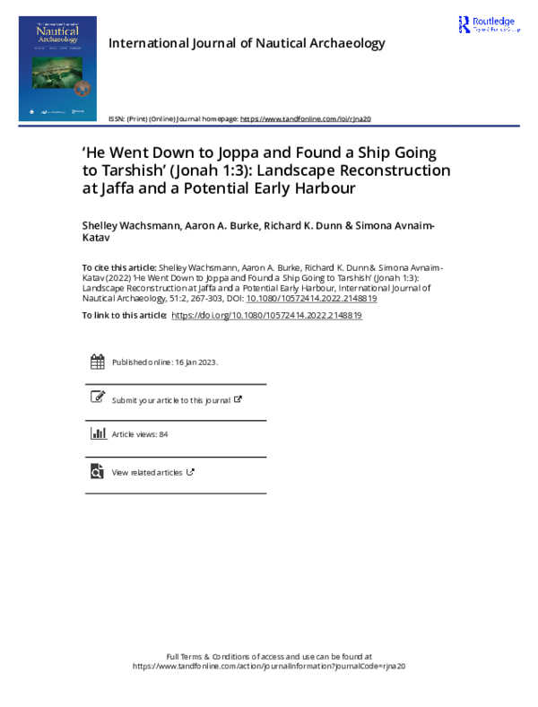 (PDF) ‘He Went Down to Joppa and Found a Ship Going to Tarshish’ (Jonah ...