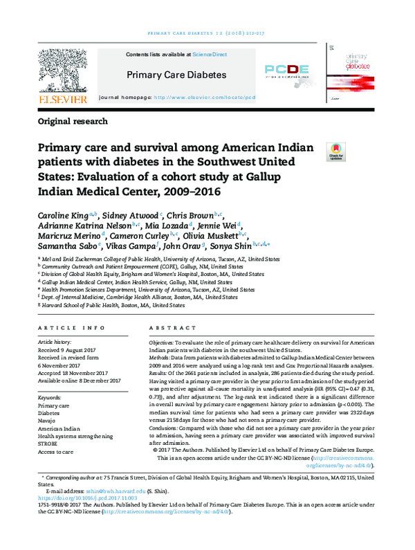(PDF) Primary care and survival among American Indian patients with ...