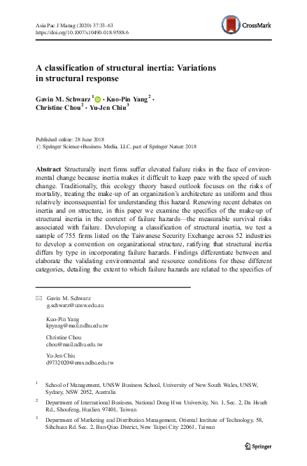 (PDF) A classification of structural inertia: Variations in structural ...