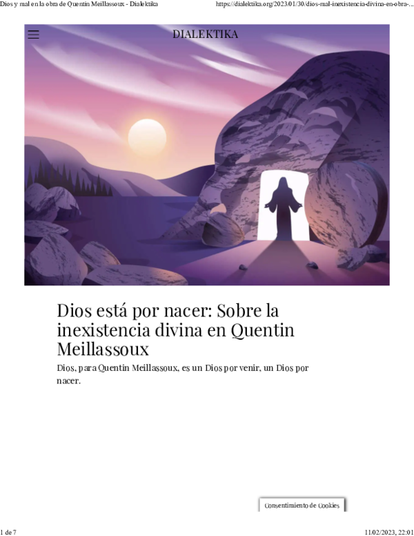 (PDF) Dios está por nacer: Sobre la inexistencia divina en Quentin ...