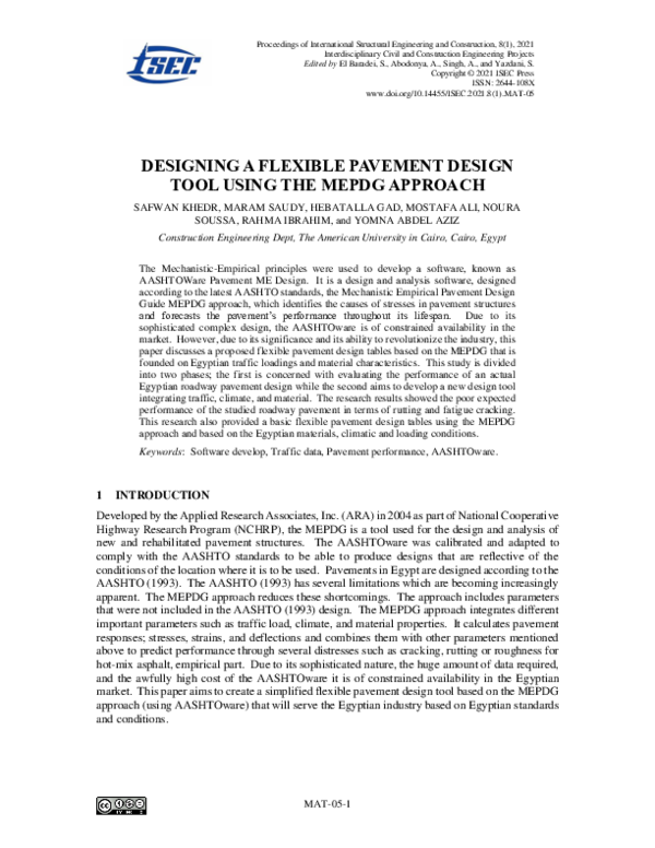 (PDF) Designing a Flexible Pavement Design Tool Using the Mepdg ...
