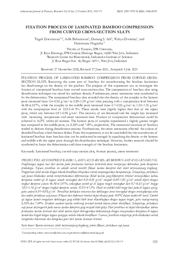 (PDF) Fixation Process of Laminated Bamboo Compression from Curved ...