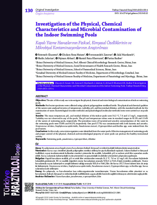 (PDF) Investigation of the Physical, Chemical Characteristics and Microbial Contamination of the ...