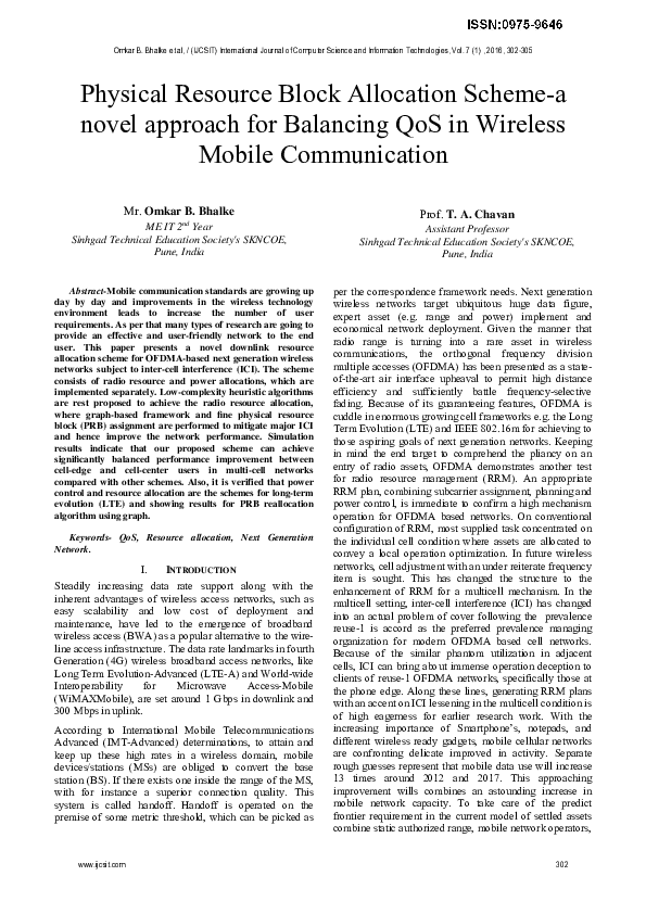 (PDF) Physical Resource Block Allocation Scheme-a novel approach for Balancing QoS in Wireless ...