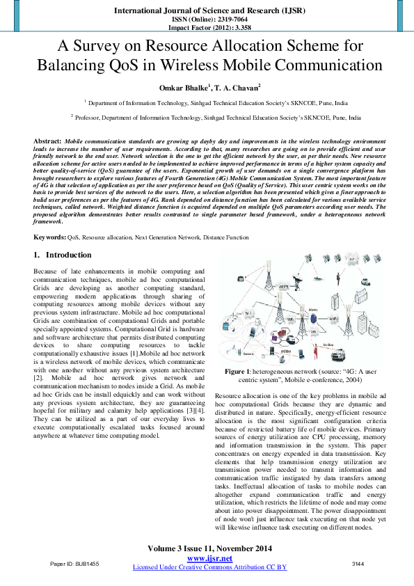 (PDF) A Survey on Resource Allocation Scheme for Balancing QoS in ...