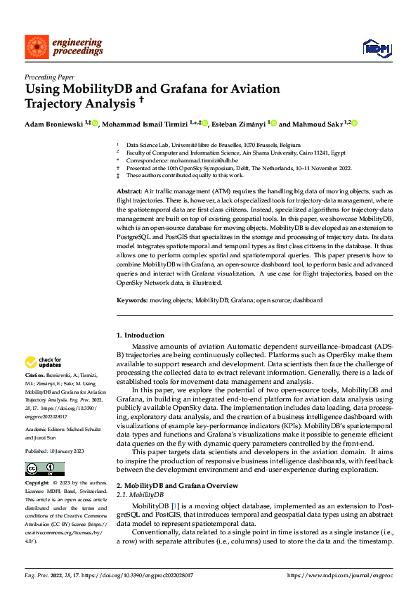 (PDF) Using MobilityDB and Grafana for Aviation Trajectory Analysis