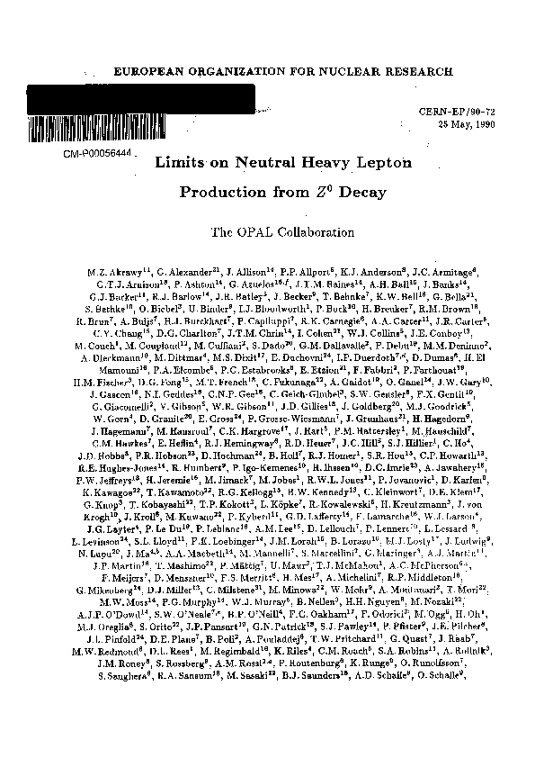 (PDF) Limits on neutral heavy lepton production from Z0 decay