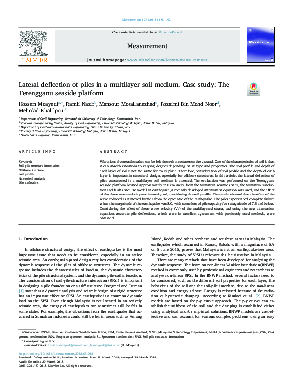 (PDF) Lateral deflection of piles in a multilayer soil medium. Case ...
