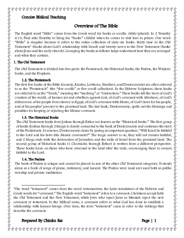 (PDF) Overview of the Bible