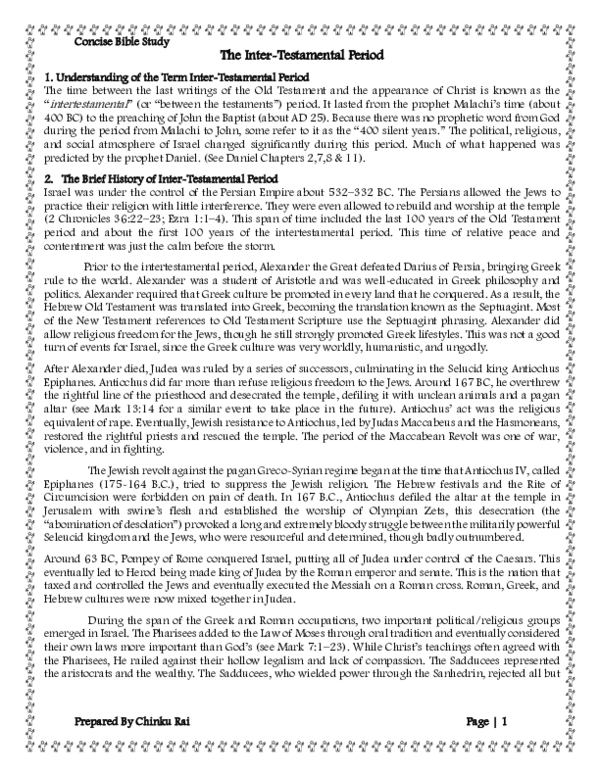 (PDF) The InterTestamental Period