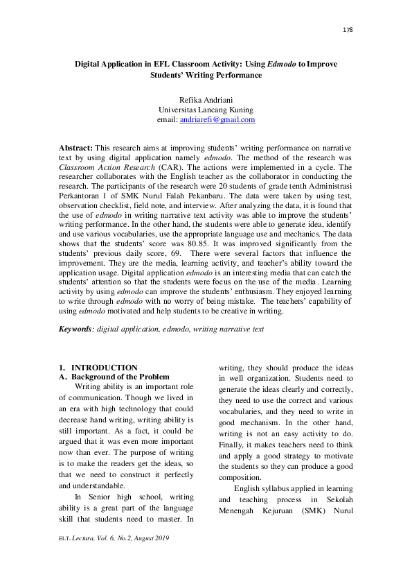 (PDF) Digital Application in EFL Classroom Activity