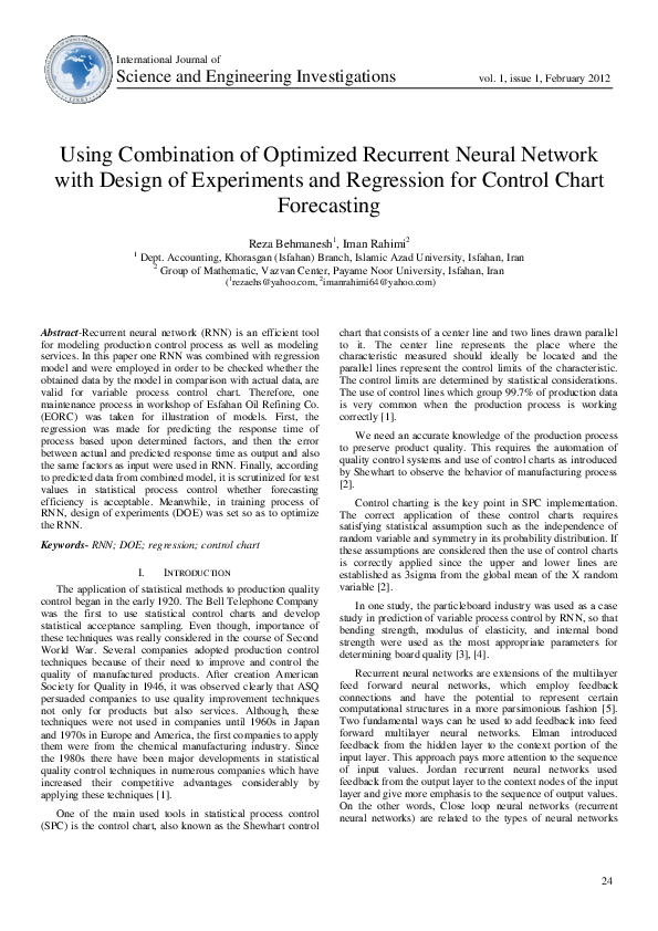Pdf Using Combination Of Optimized Recurrent Neural Network With Design Of Experiments And 6385