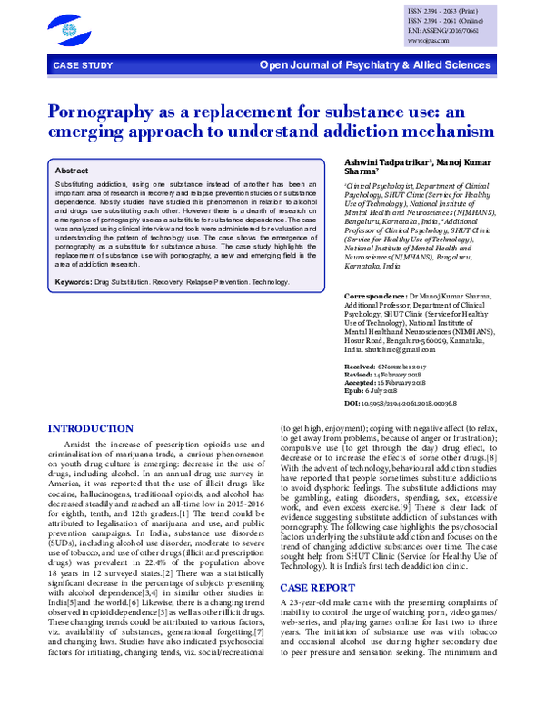 (PDF) Pornography as a replacement for substance use: an emerging ...