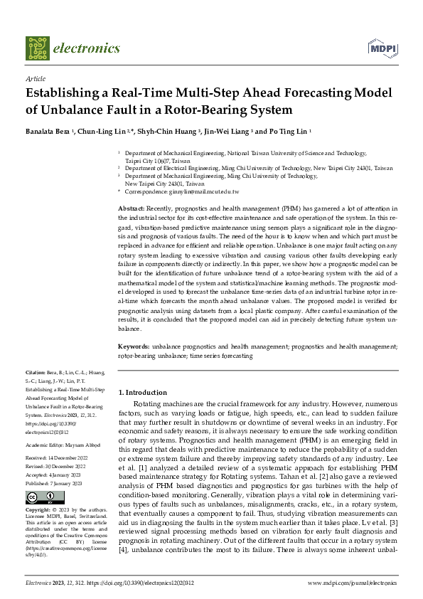 (PDF) Establishing a Real-Time Multi-Step Ahead Forecasting Model of Unbalance Fault in a Rotor ...