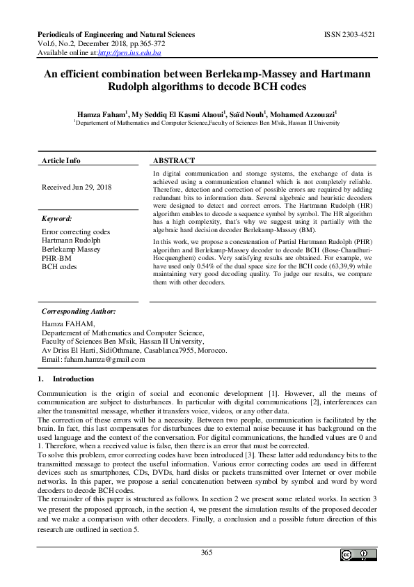 (PDF) An efficient combination between Berlekamp-Massey and Hartmann Rudolph algorithms to ...