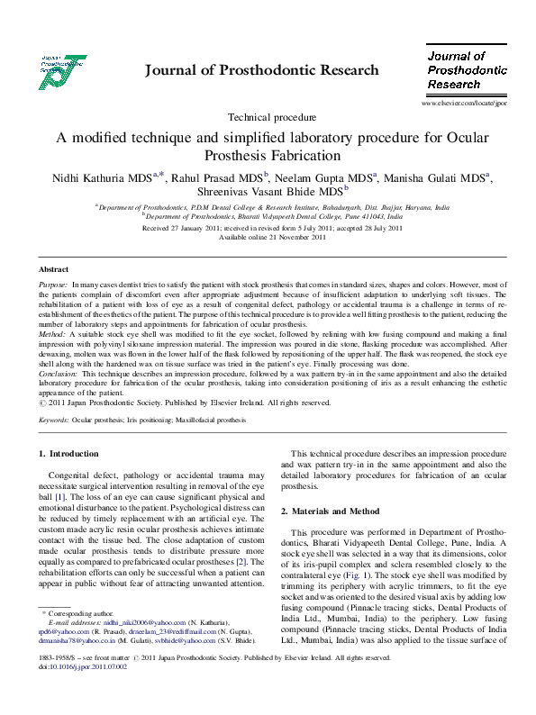 (PDF) A modified technique and simplified laboratory procedure for ...