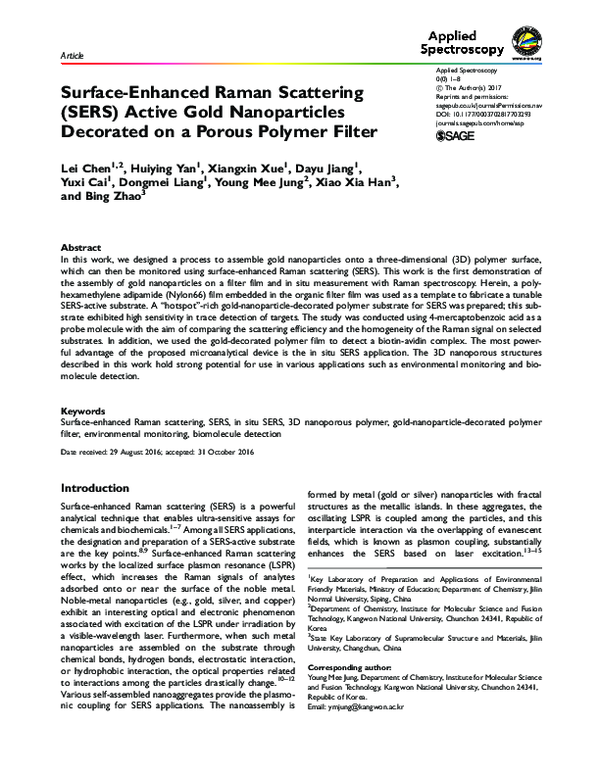 (PDF) Surface-enhanced Raman scattering (SERS)-active substrates from ...