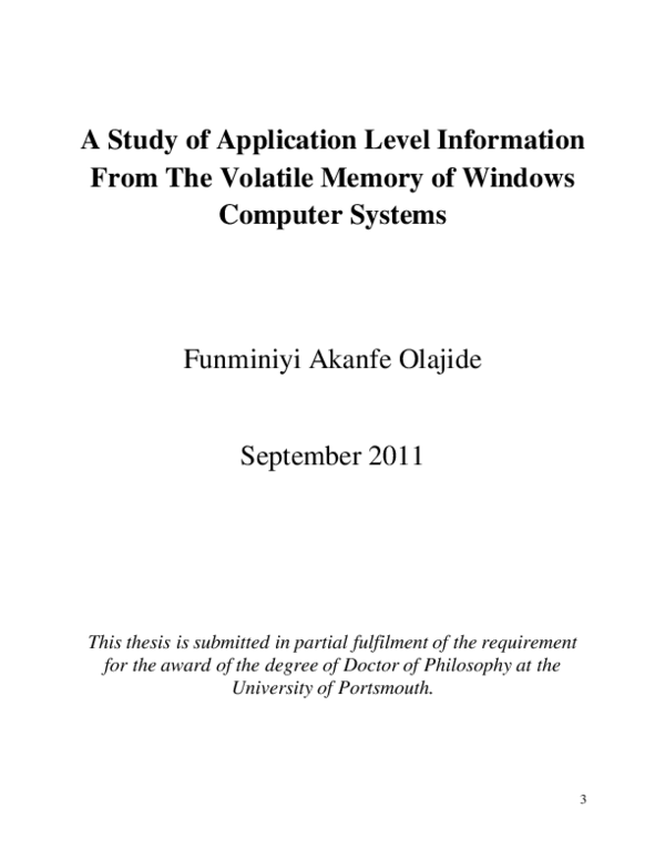 (PDF) A study of application level information from the volatile memory ...