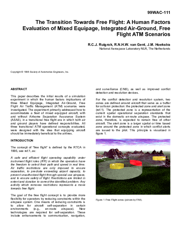 (PDF) The Transition Towards Free Flight: A Human Factors Evaluation of ...