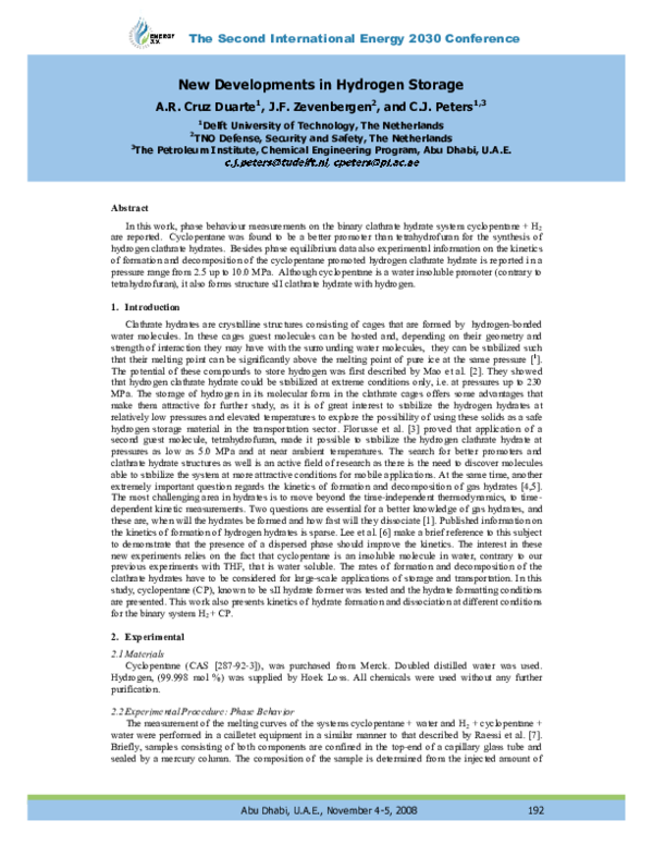(PDF) New Developments in Hydrogen Storage