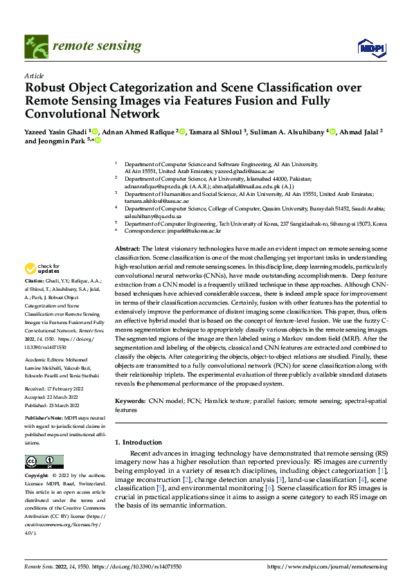 Pdf Robust Object Categorization And Scene Classification Over Remote