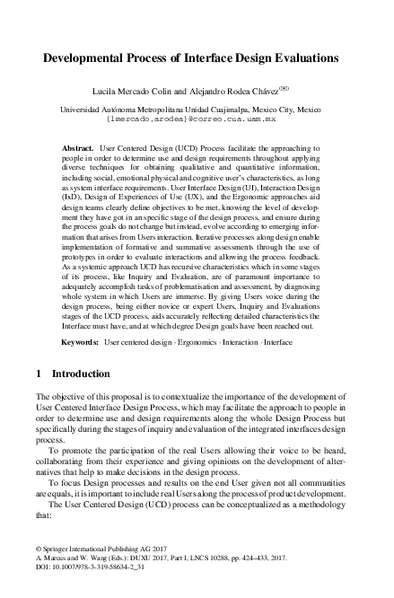 (PDF) User-Centered Interface Design Evaluation Process