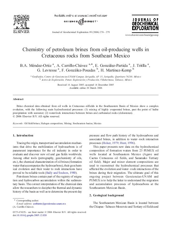 (PDF) Chemistry of petroleum brines from oil-producing wells in ...