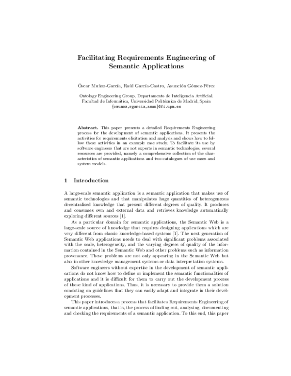 (PDF) Facilitating Requirements Engineering of Semantic applications | Raúl García Castro ...